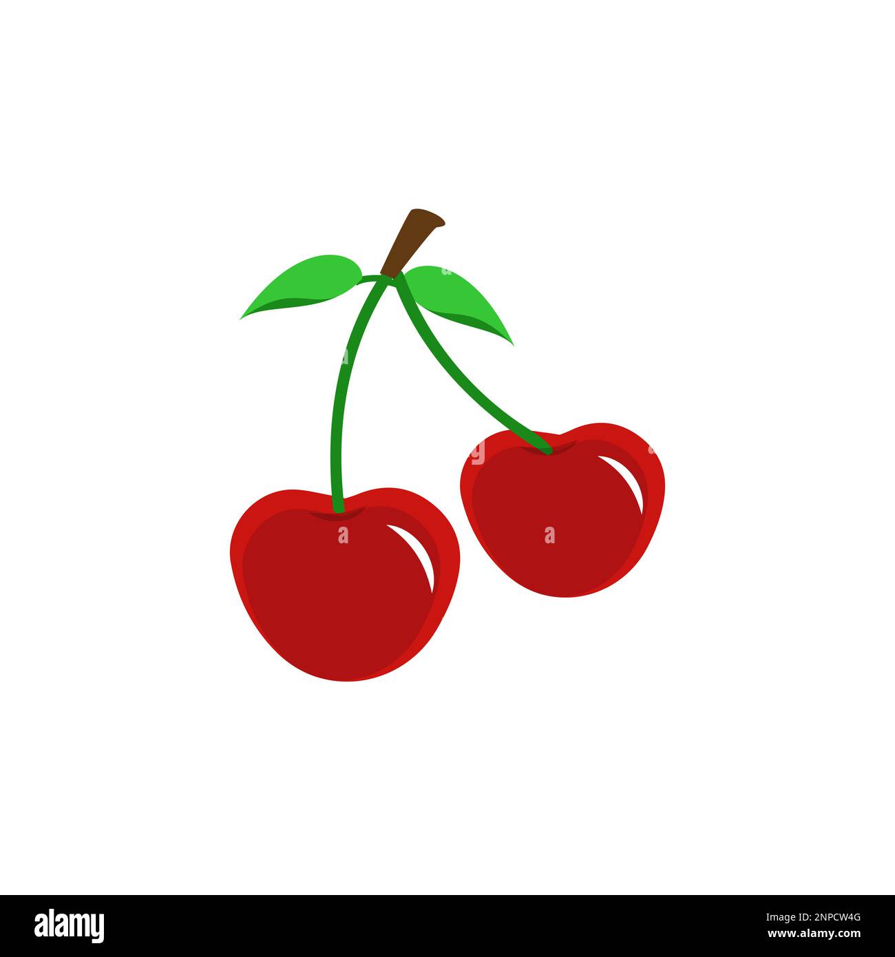 Cherry cartoon vector illustration. Cute Cherry character, icon vector ...