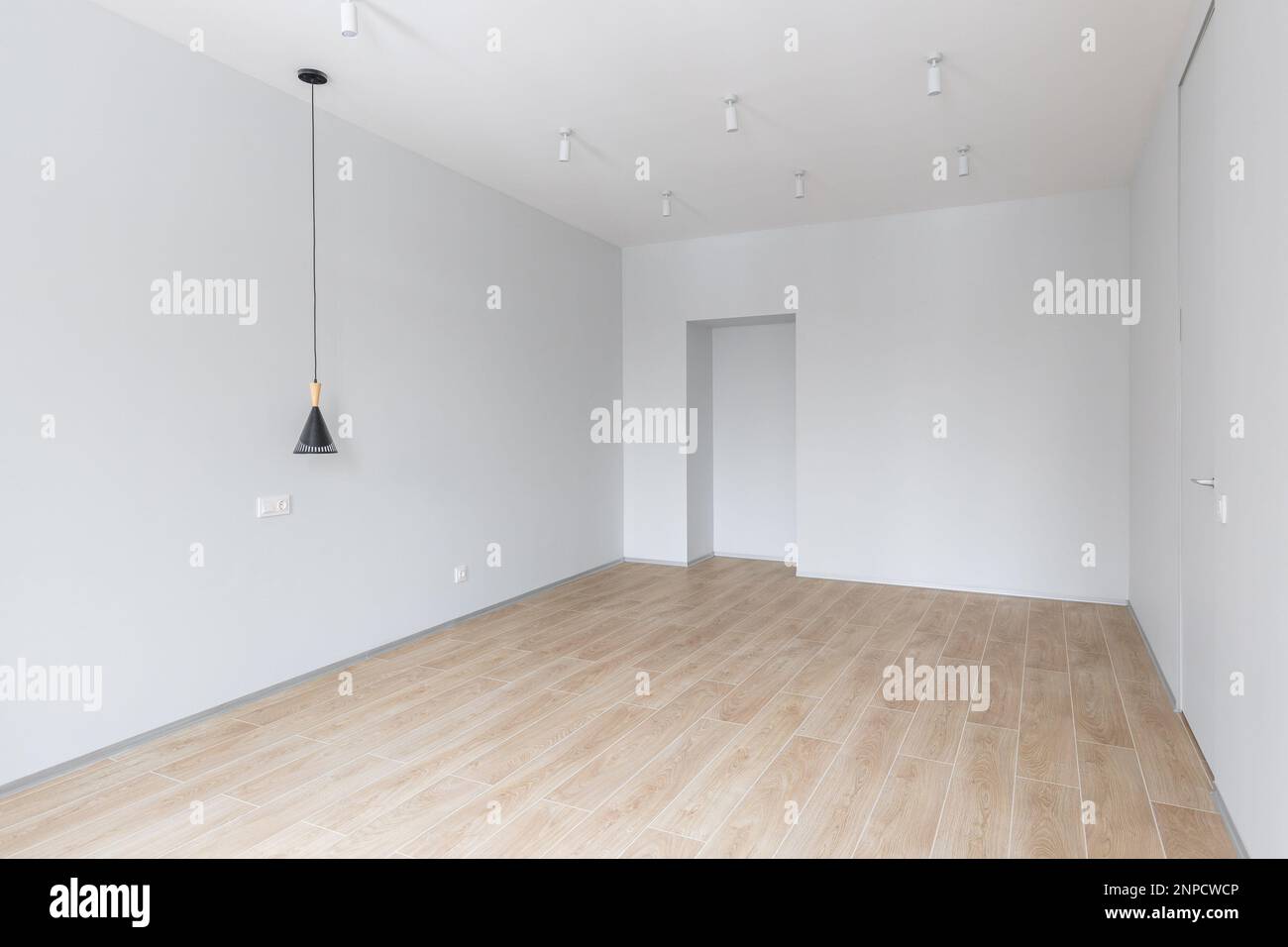 Empty gray room ready for people to move in Stock Photo - Alamy
