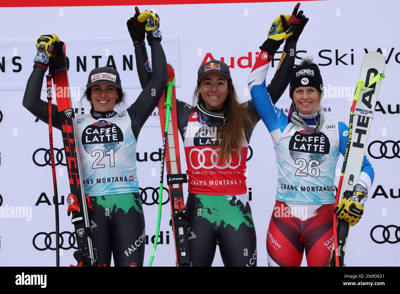 From left, second placed Italy's Federica Brignone, the winner Italy's ...