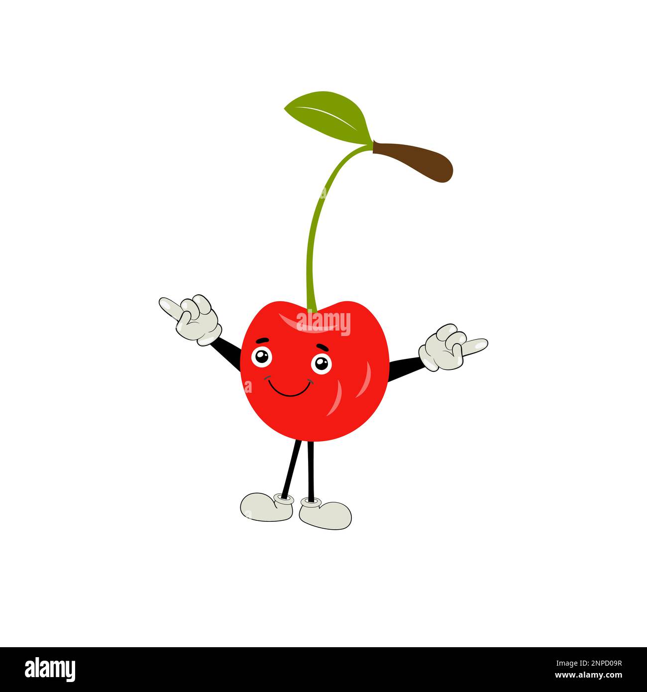 Cherry cartoon vector illustration. Cute Cherry character, icon vector ...