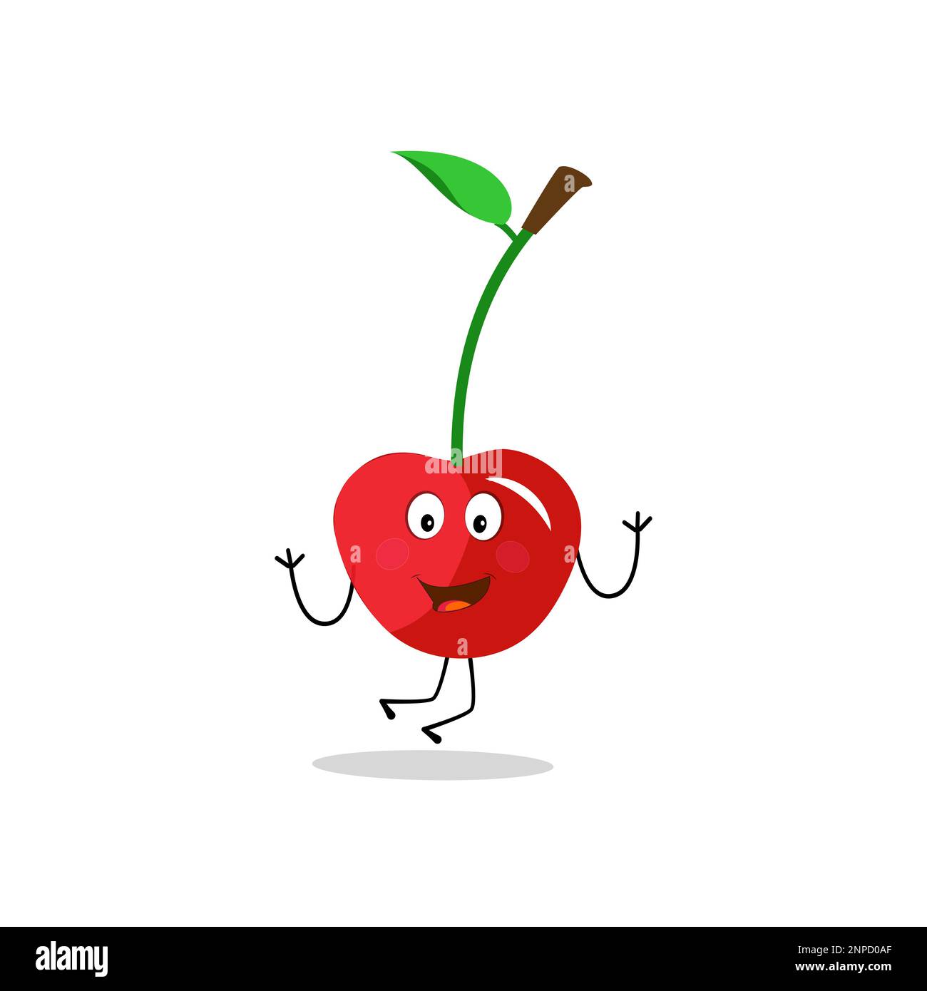 Cherry cartoon vector illustration. Cute Cherry character, icon vector ...