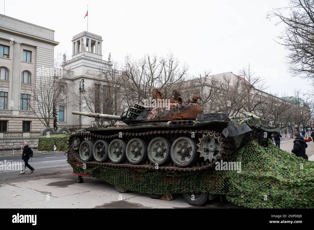 24.02.2023, Berlin, Germany, Europe - Russian T-72B tank destroyed by ...