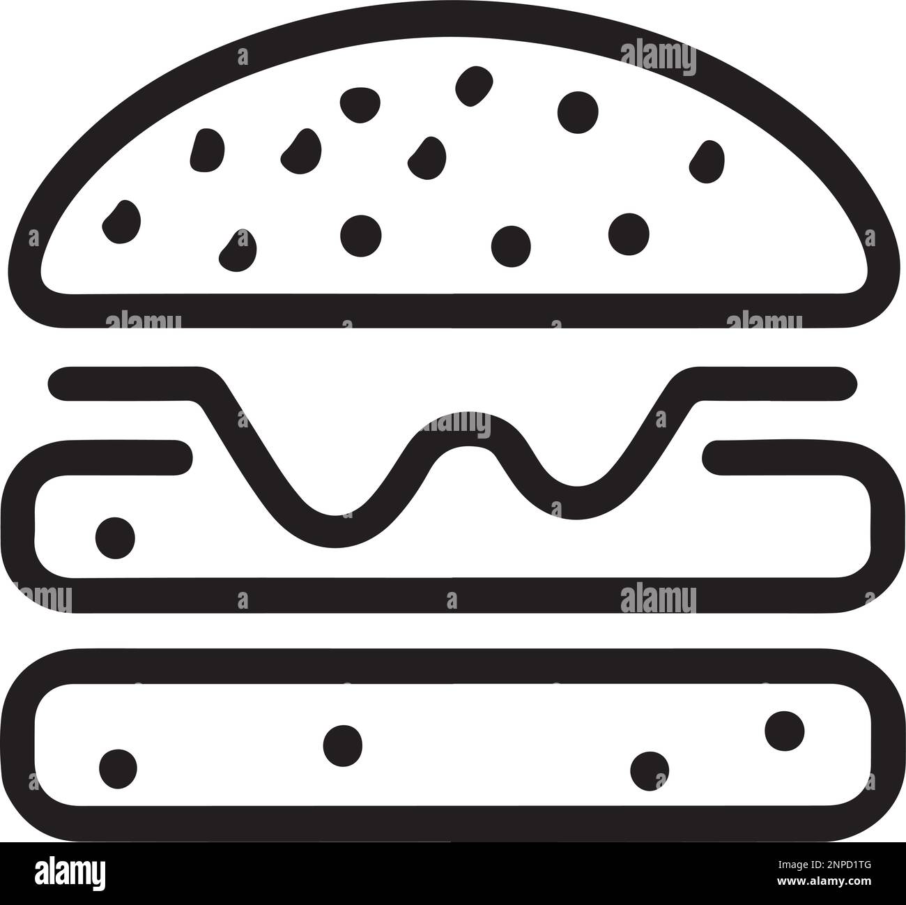 Minimalist Burger Icon on White Background. Fast Food Symbol. Vector ...