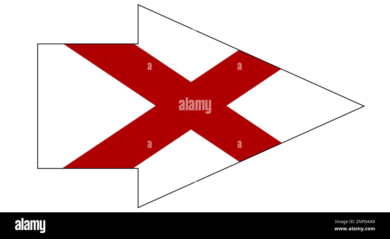 The flag of the United States stae Alabama within a pointer arrow Stock ...