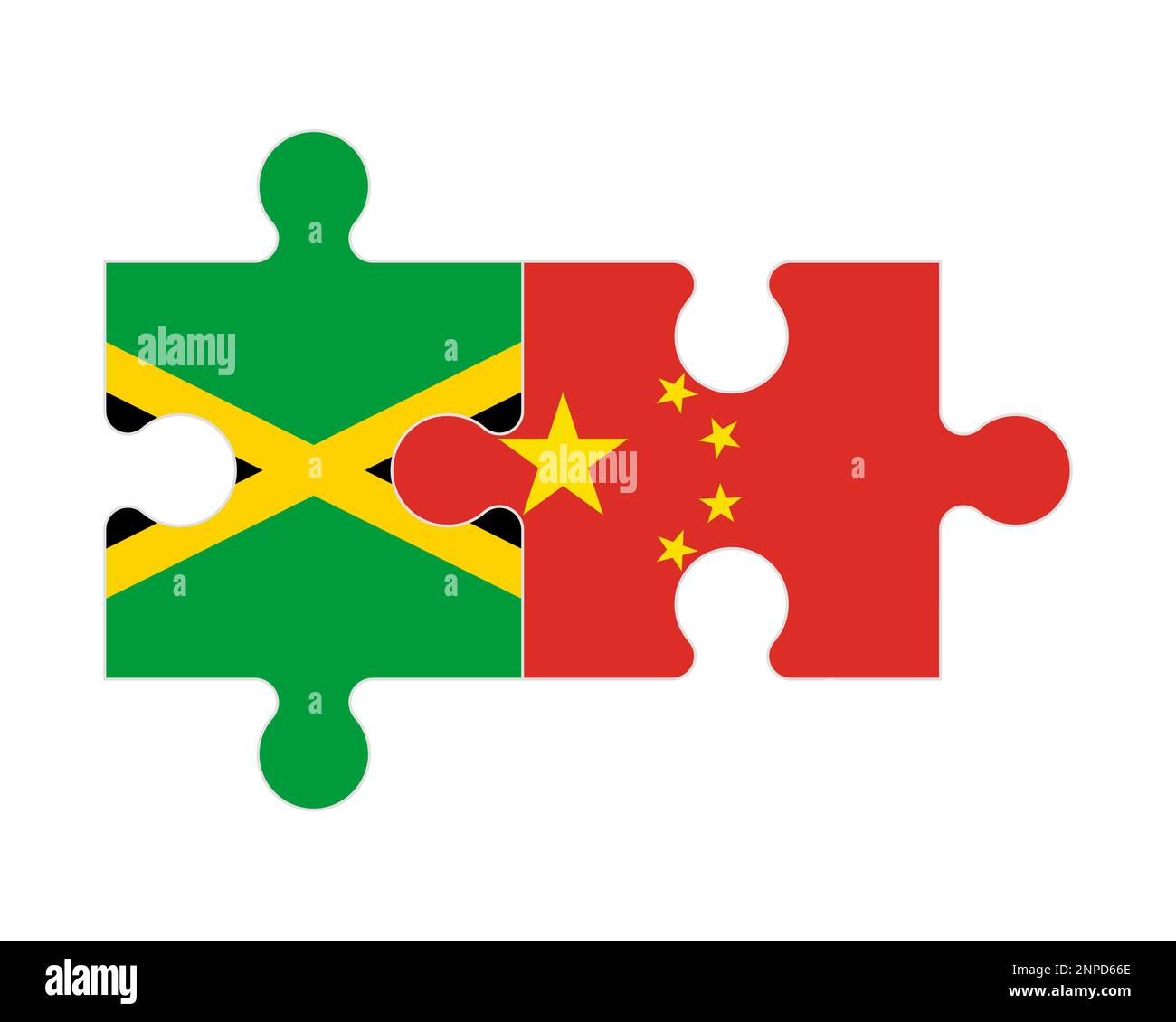 Connected puzzle of flags of Jamaica and China, vector Stock Vector ...