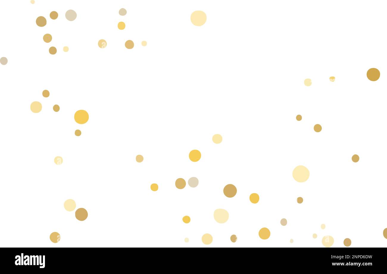 Gold confetti on a white background. Illustration of a drop of shiny ...