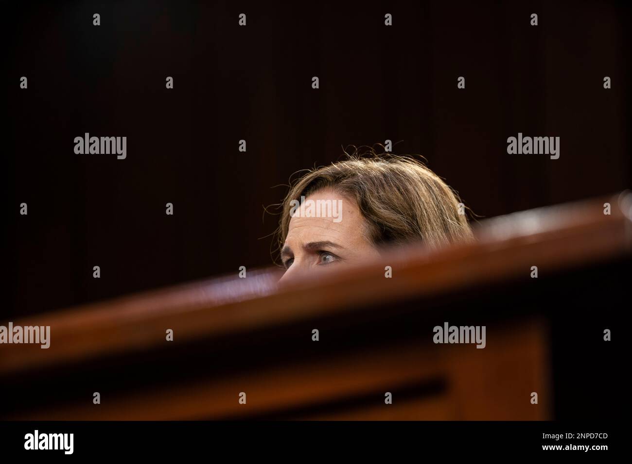 Supreme Court nominee Amy Coney Barrett listens during a confirmation ...