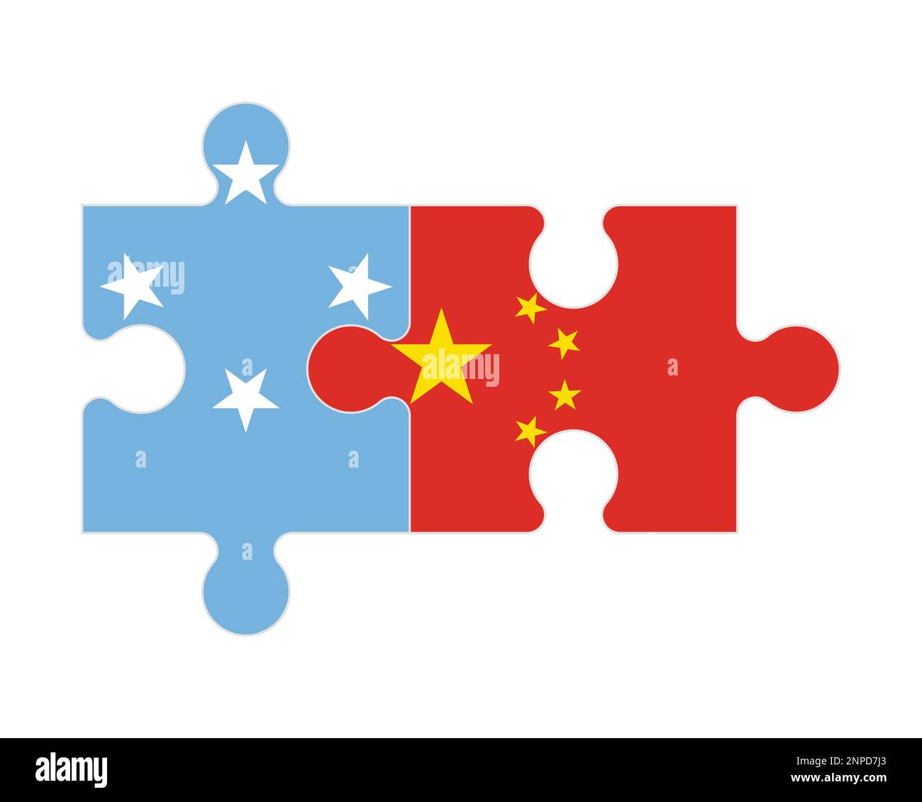 Connected puzzle of flags of Micronesia and China, vector Stock Vector ...