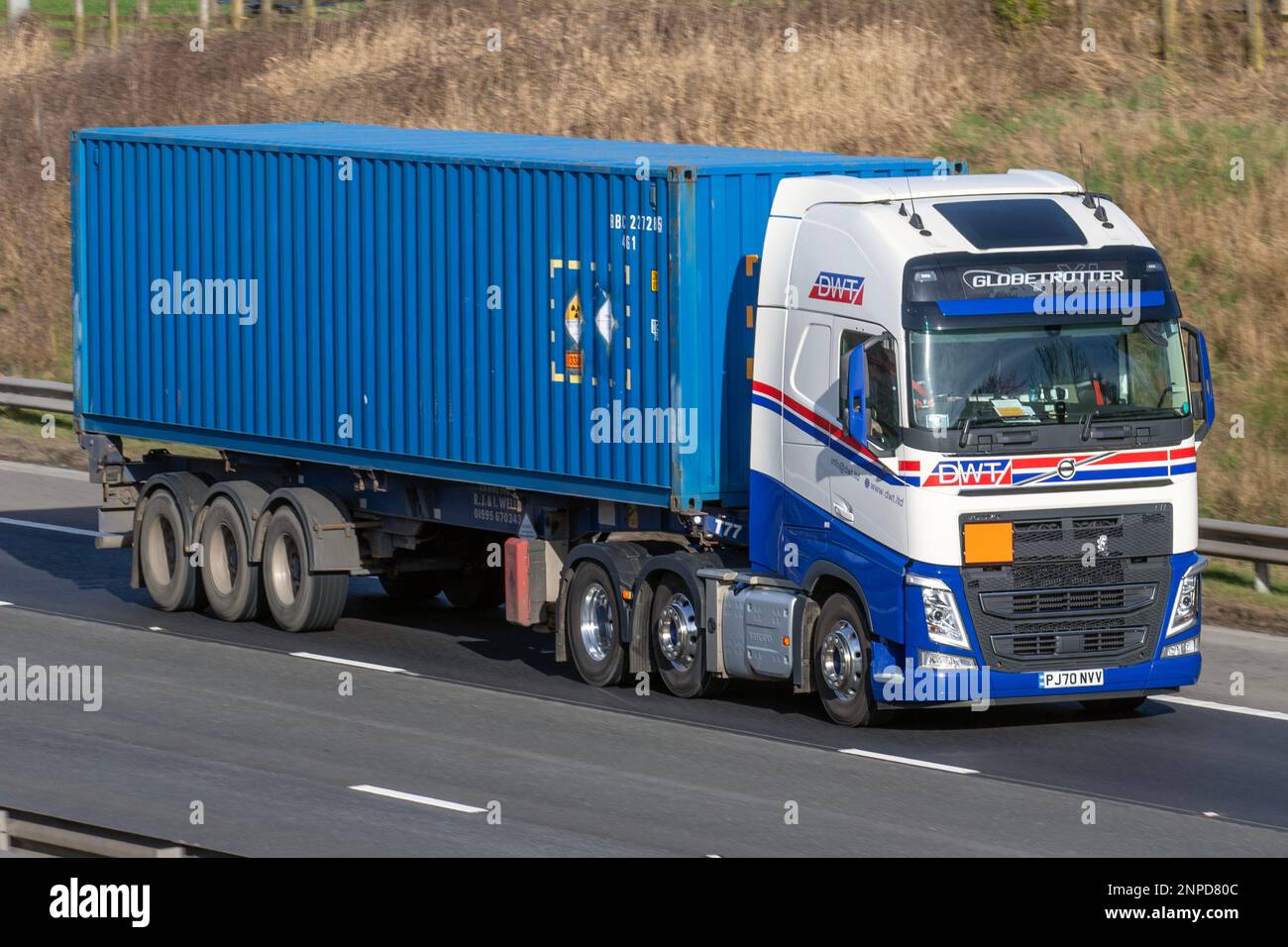 DWT Container Haulage 2020 VOLVO FH500 6X2T PA HSLP; travelling on the ...
