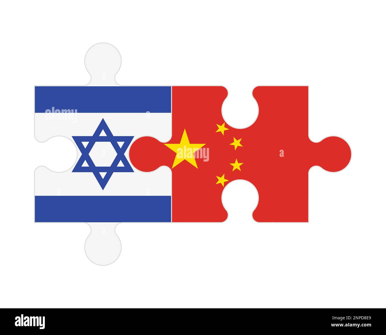 Connected puzzle of flags of Israel and China, vector Stock Vector ...