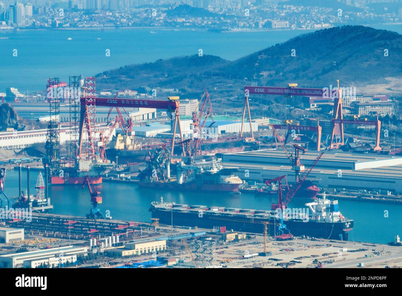 QINGDAO, CHINA - FEBRUARY 26, 2023 - Aerial photo shows the Qingdao ...