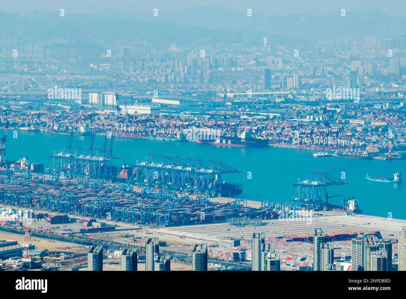 Qianwan container terminal hi-res stock photography and images - Alamy