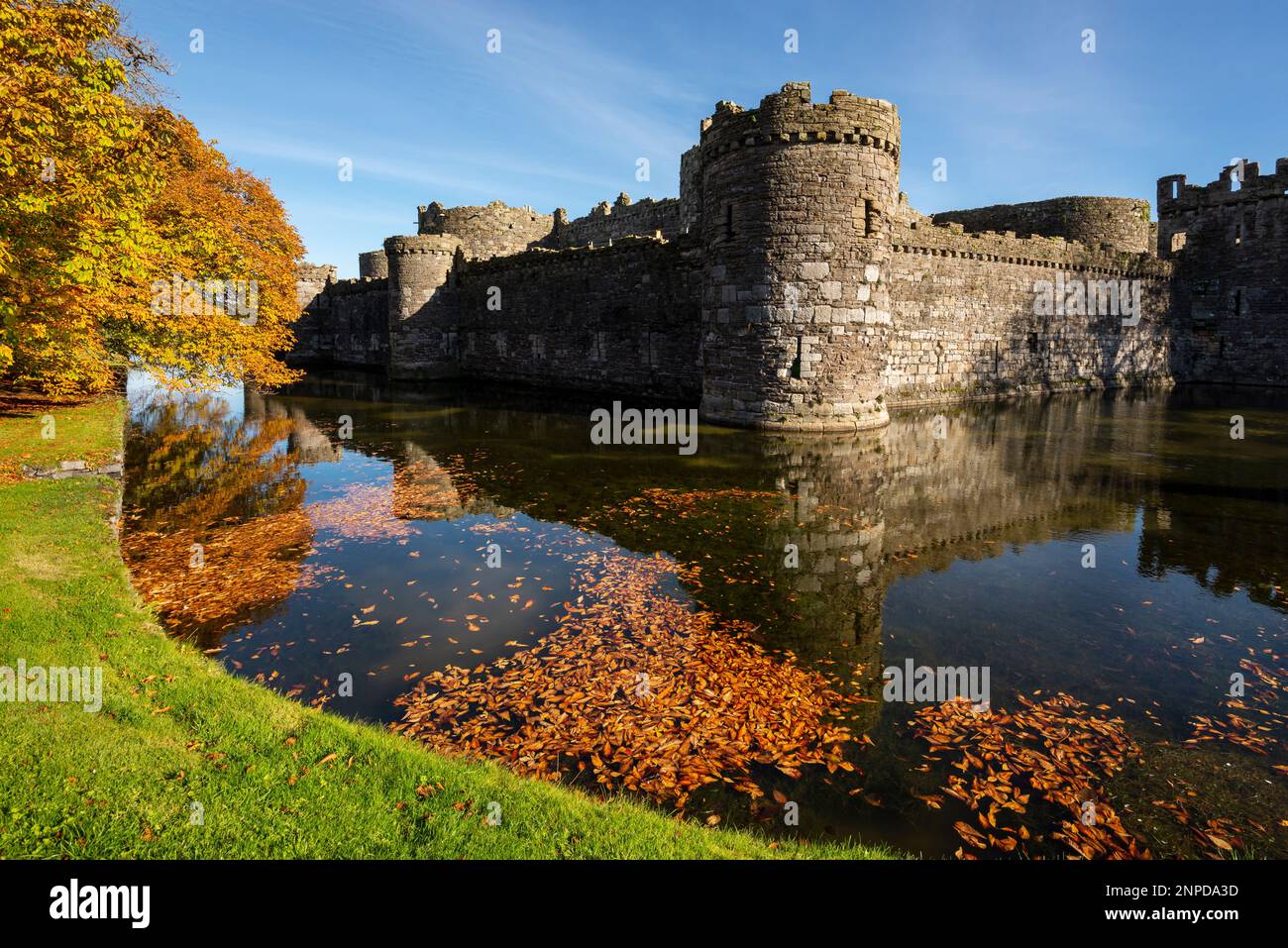 Beaumaris Castle, a 13th-14th century building in Anglesey, NorthWales ...