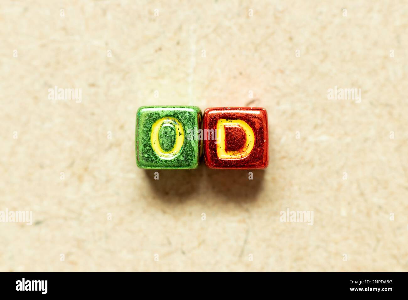 Metallic color alphabet letter block in word OD (Abbreviation of ...