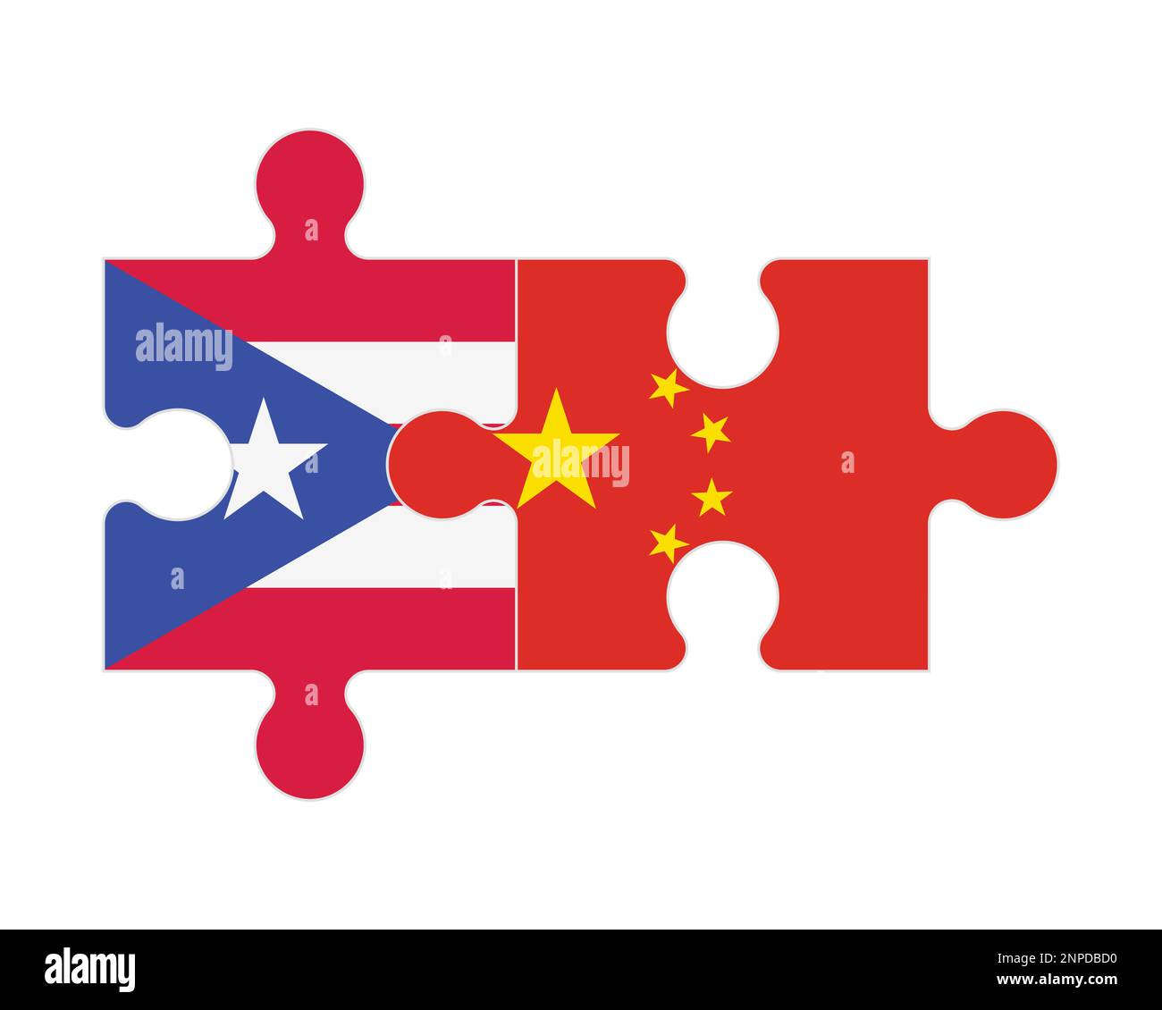 Connected puzzle of flags of Puerto Rico and China, vector Stock Vector Image & Art - Alamy