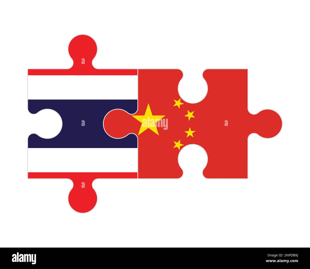 Connected puzzle of flags of Thailand and China, vector Stock Vector ...