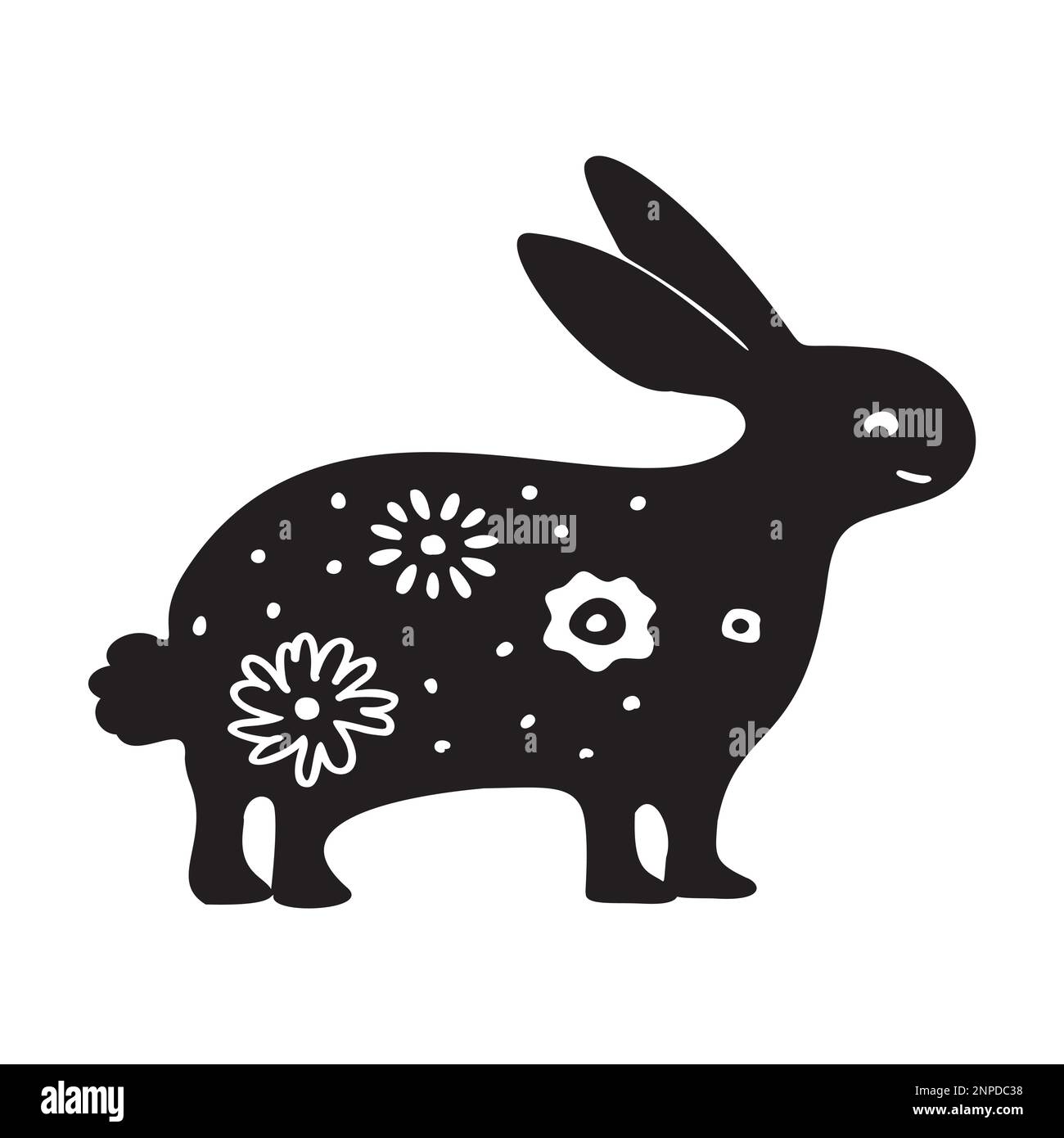 Cute easter bunny cartoon clipart. Vector rabbit motif Stock Vector ...