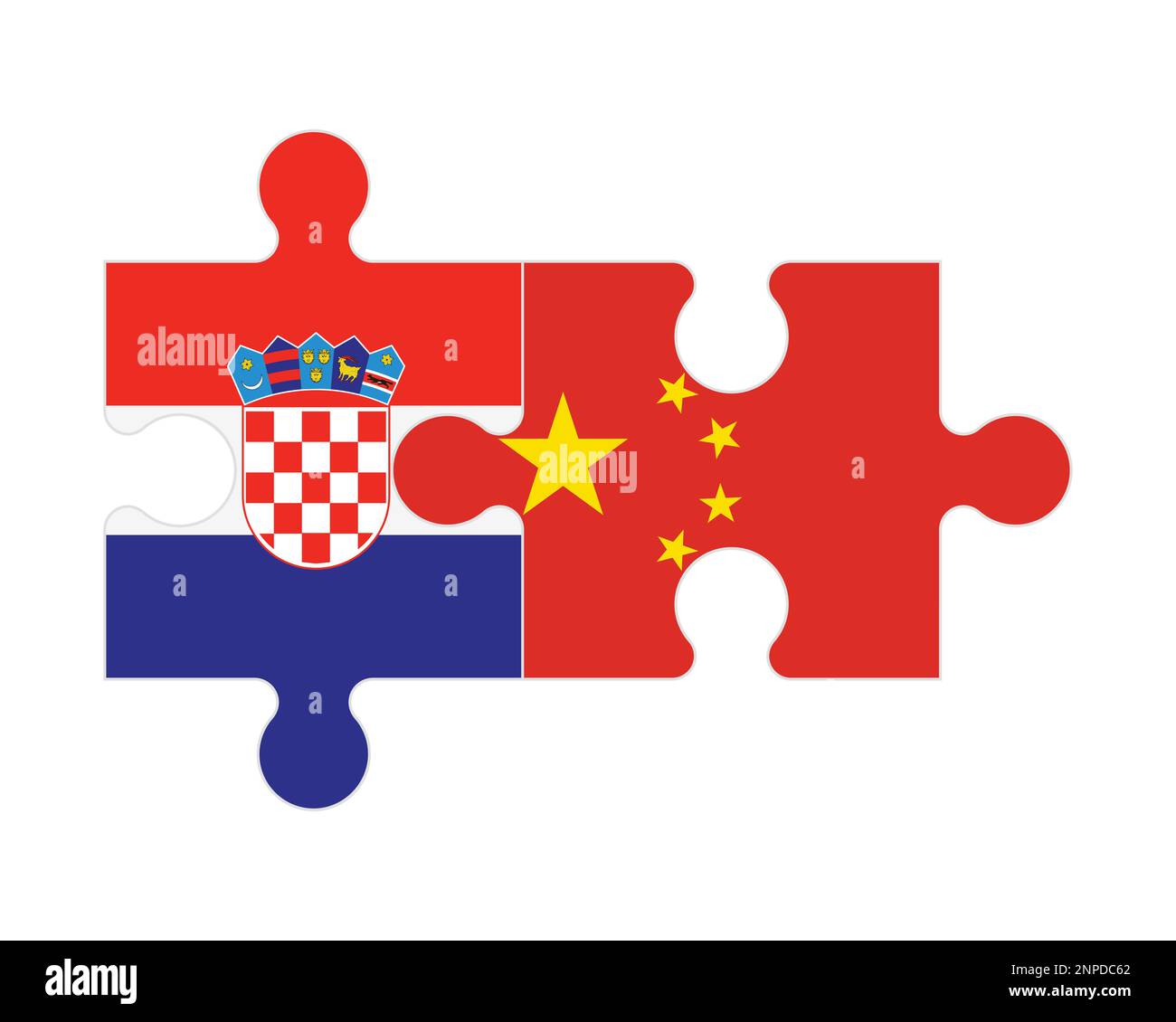 Connected puzzle of flags of Croatia and China, vector Stock Vector ...