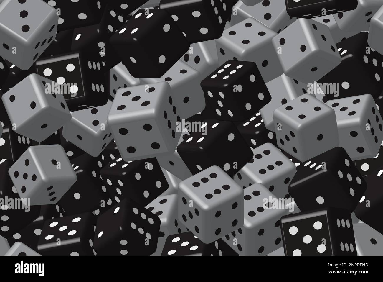 Gray Black Dice Seamless Pattern, 3D Vector Illustration Stock Vector ...