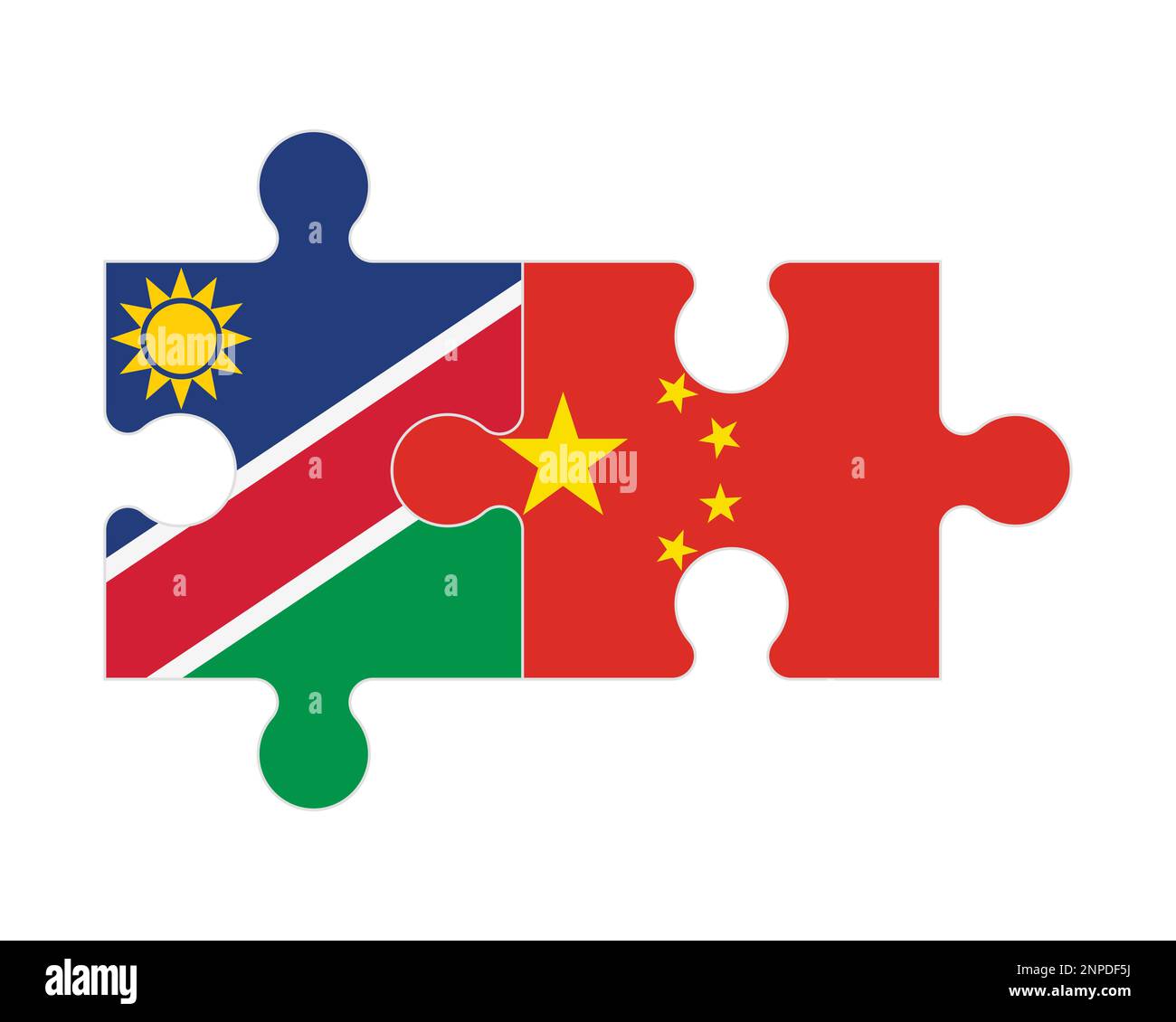 Connected puzzle of flags of Namibia and China, vector Stock Vector ...