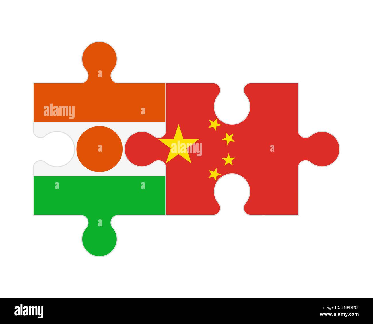 Connected puzzle of flags of Niger and China, vector Stock Vector Image ...