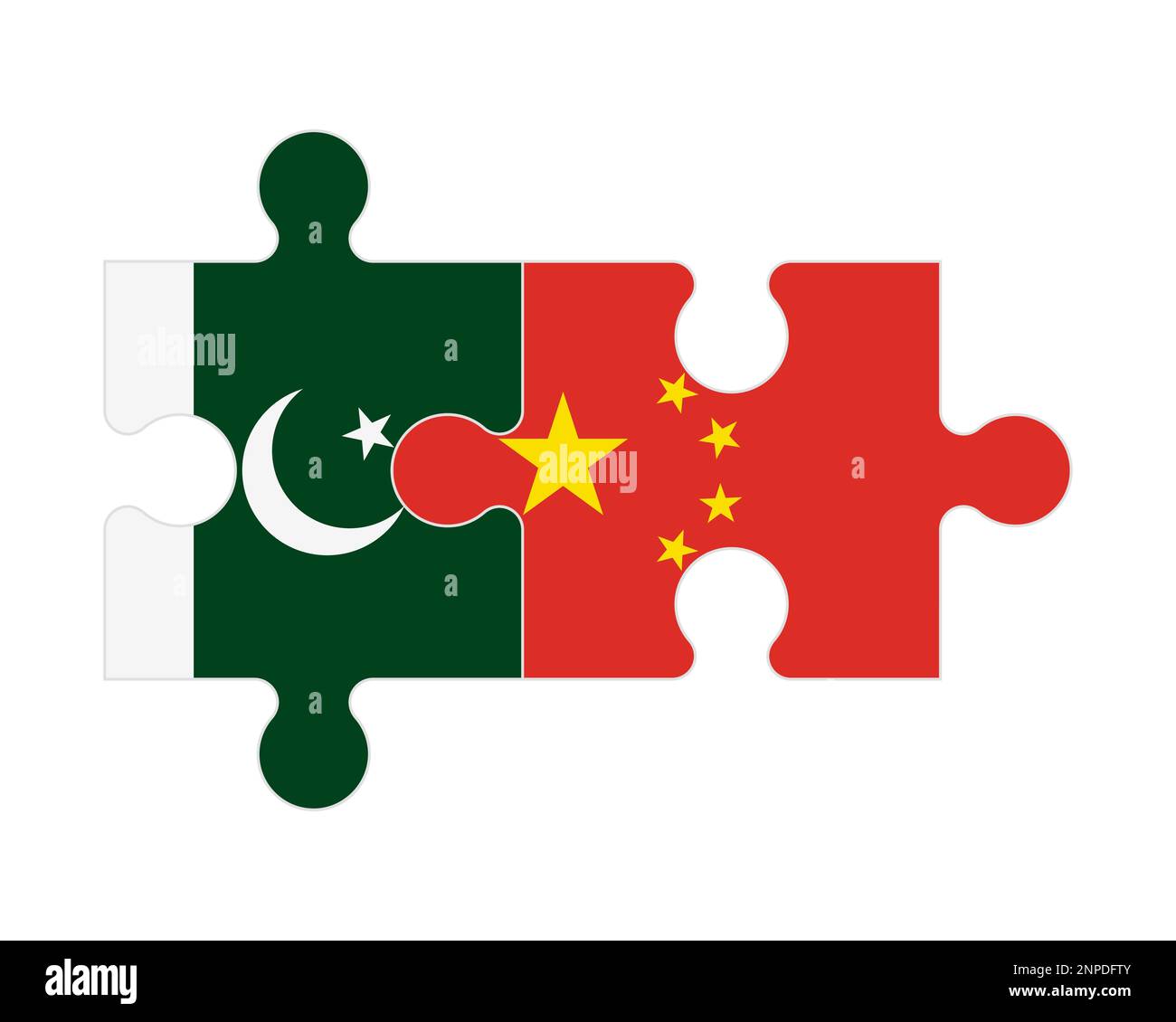 Connected puzzle of flags of Pakistan and China, vector Stock Vector ...