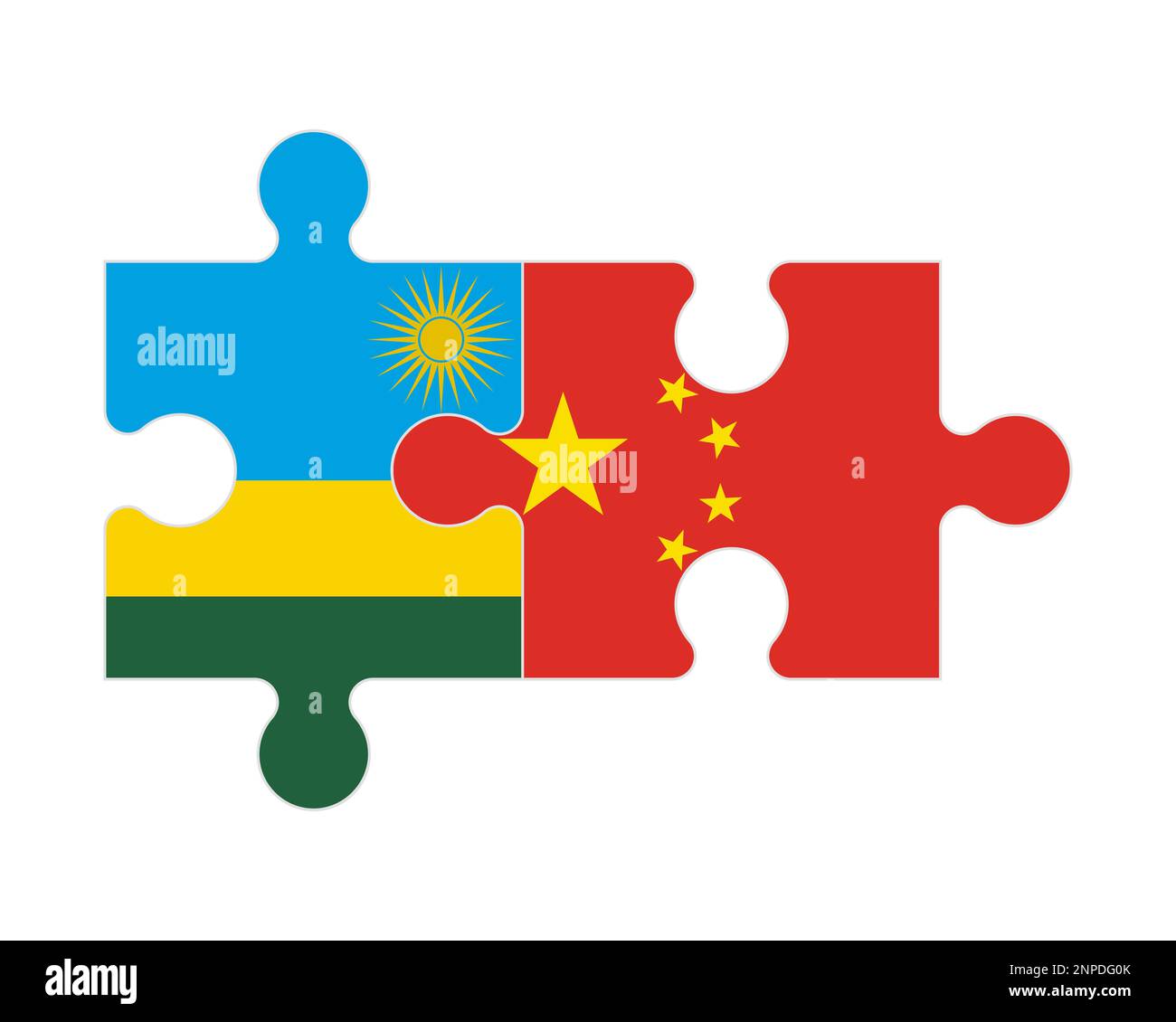 Connected puzzle of flags of Rwanda and China, vector Stock Vector ...