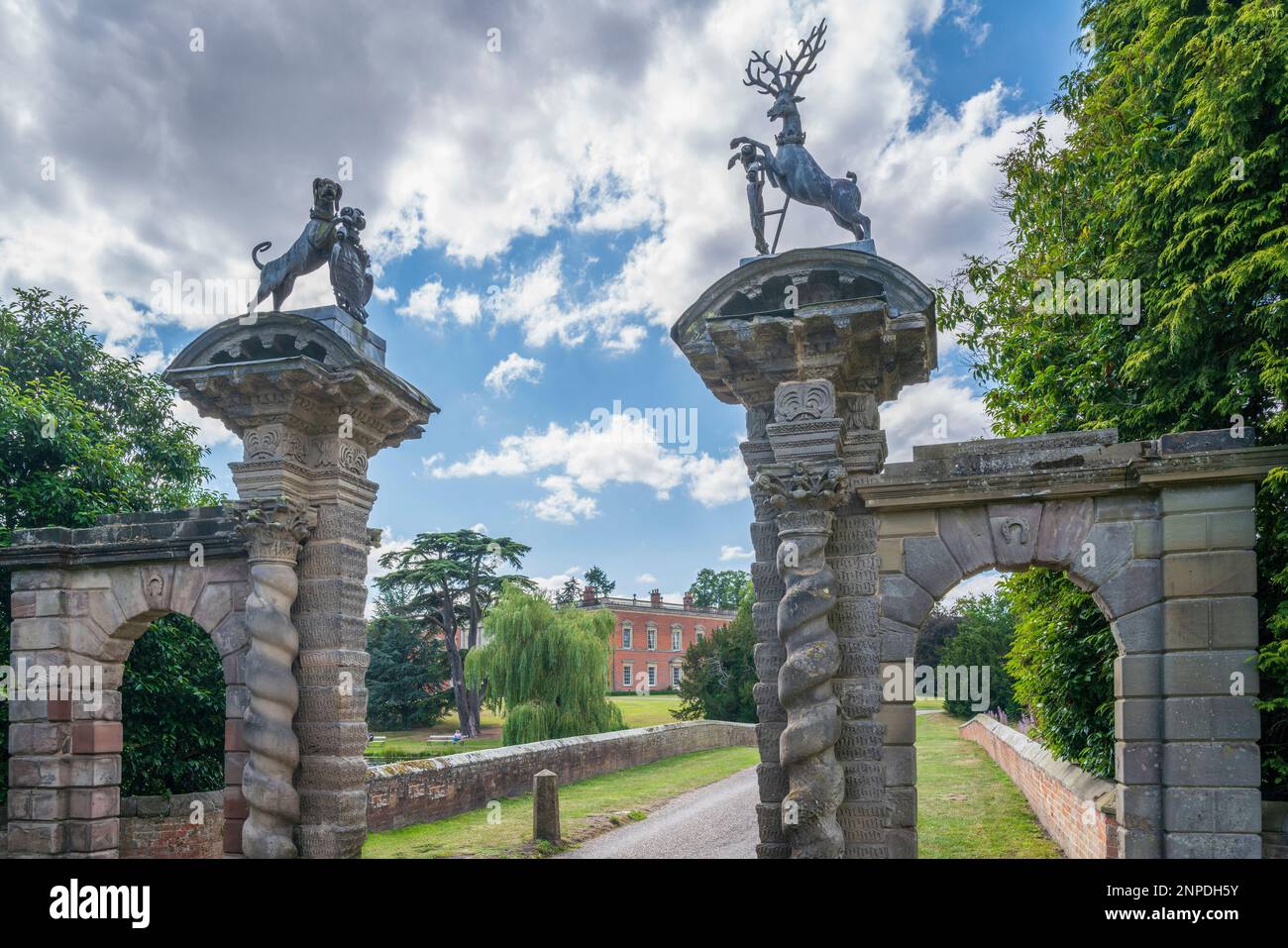 The main entrance to Staunton Harold Hall Stock Photo - Alamy