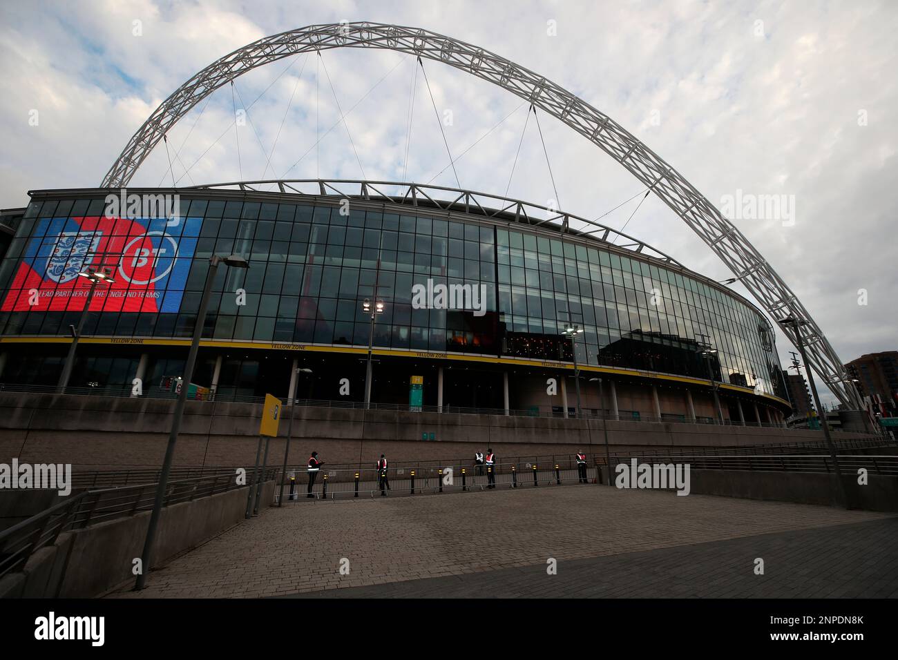 An exterior view of Wembley stadium in London prior to the ...
