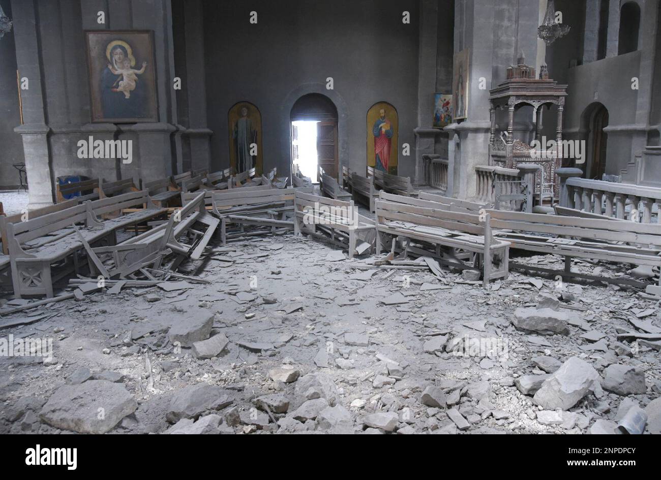 An interior view of the Ghazanchetsots (Holy Saviour) Cathedral in the ...