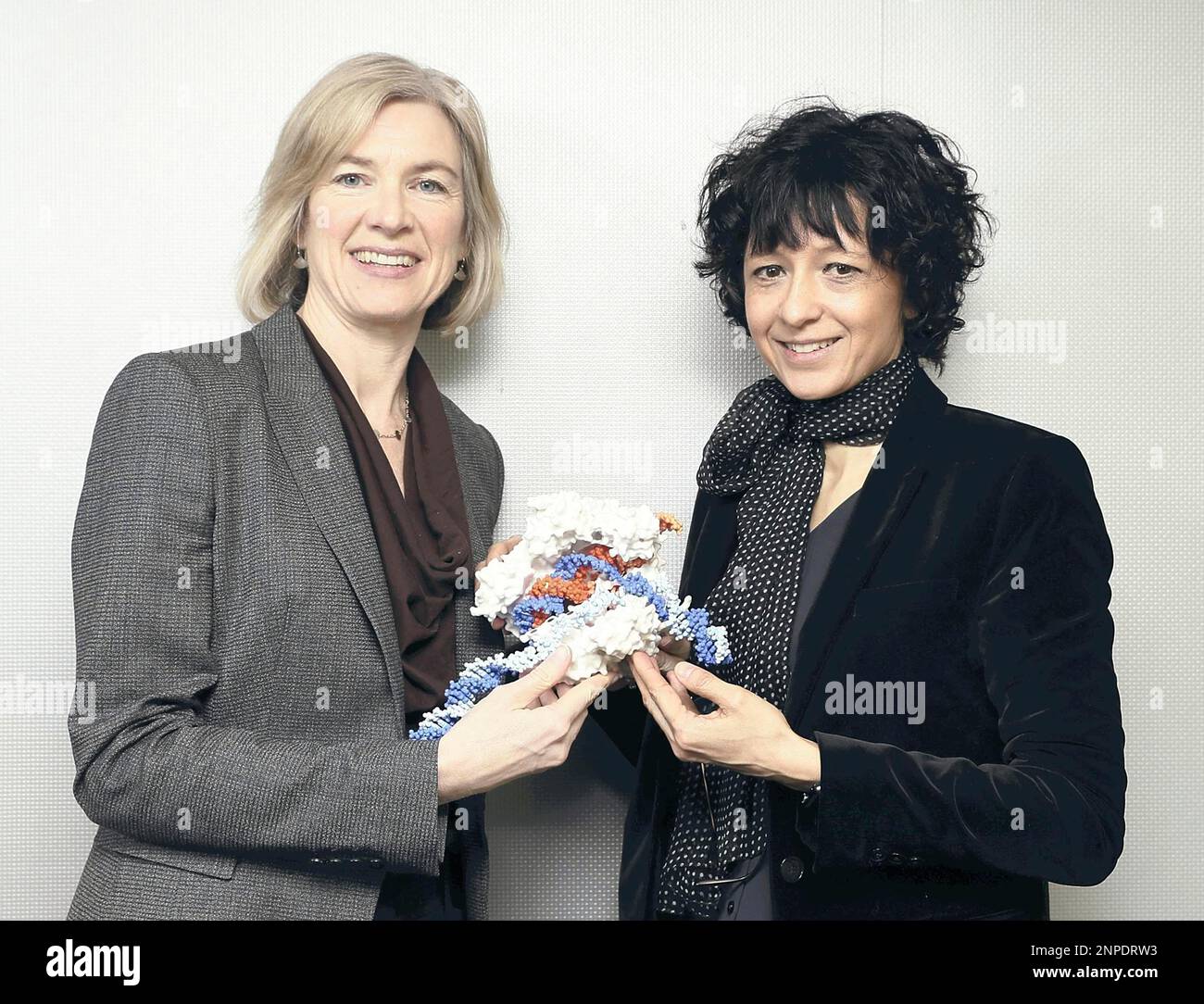 A file photo shows Jennifer Doudna (L), professor of University of ...
