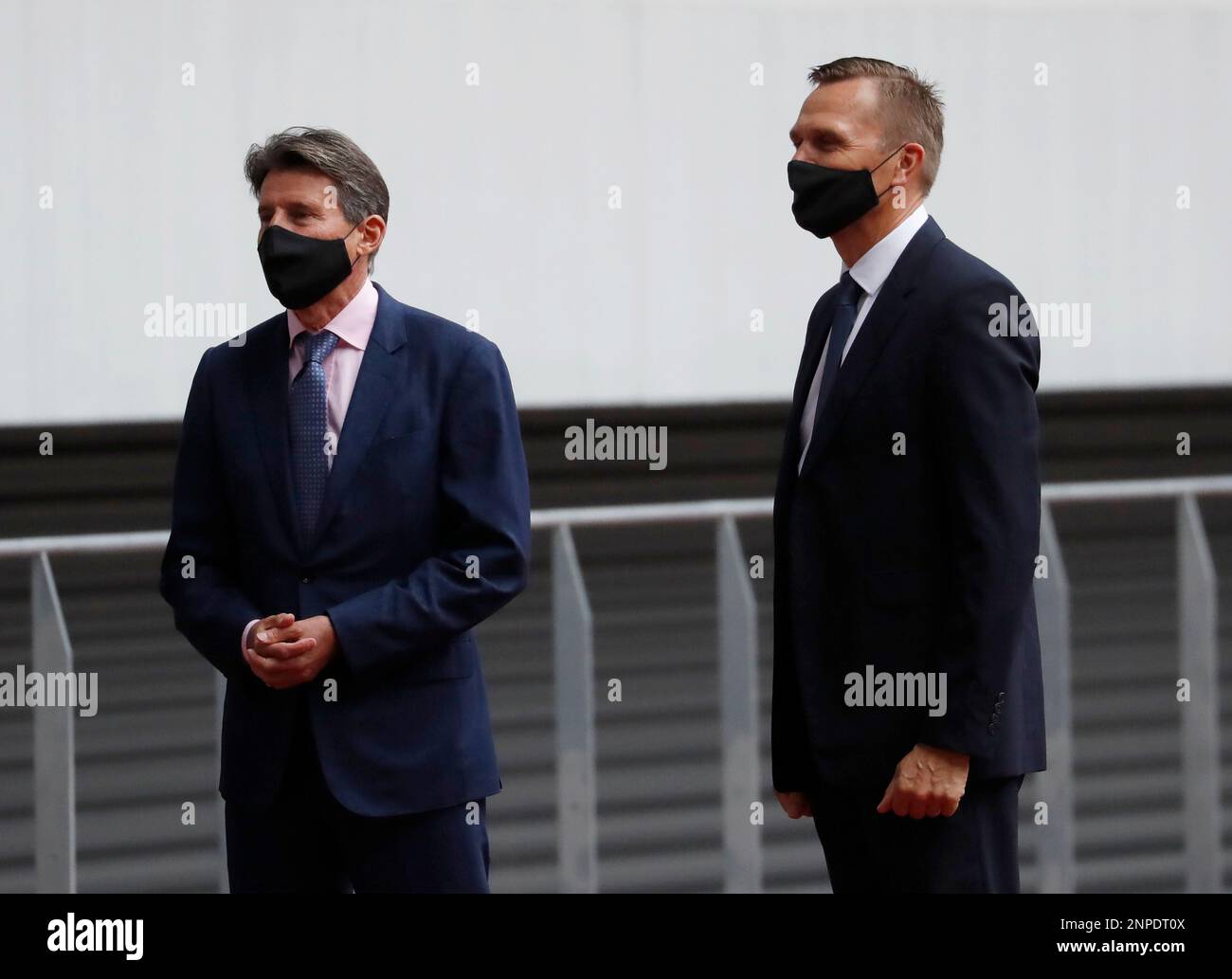 World Athletics President Sebastian Coe, left, and CEO Jon Ridgeon ...