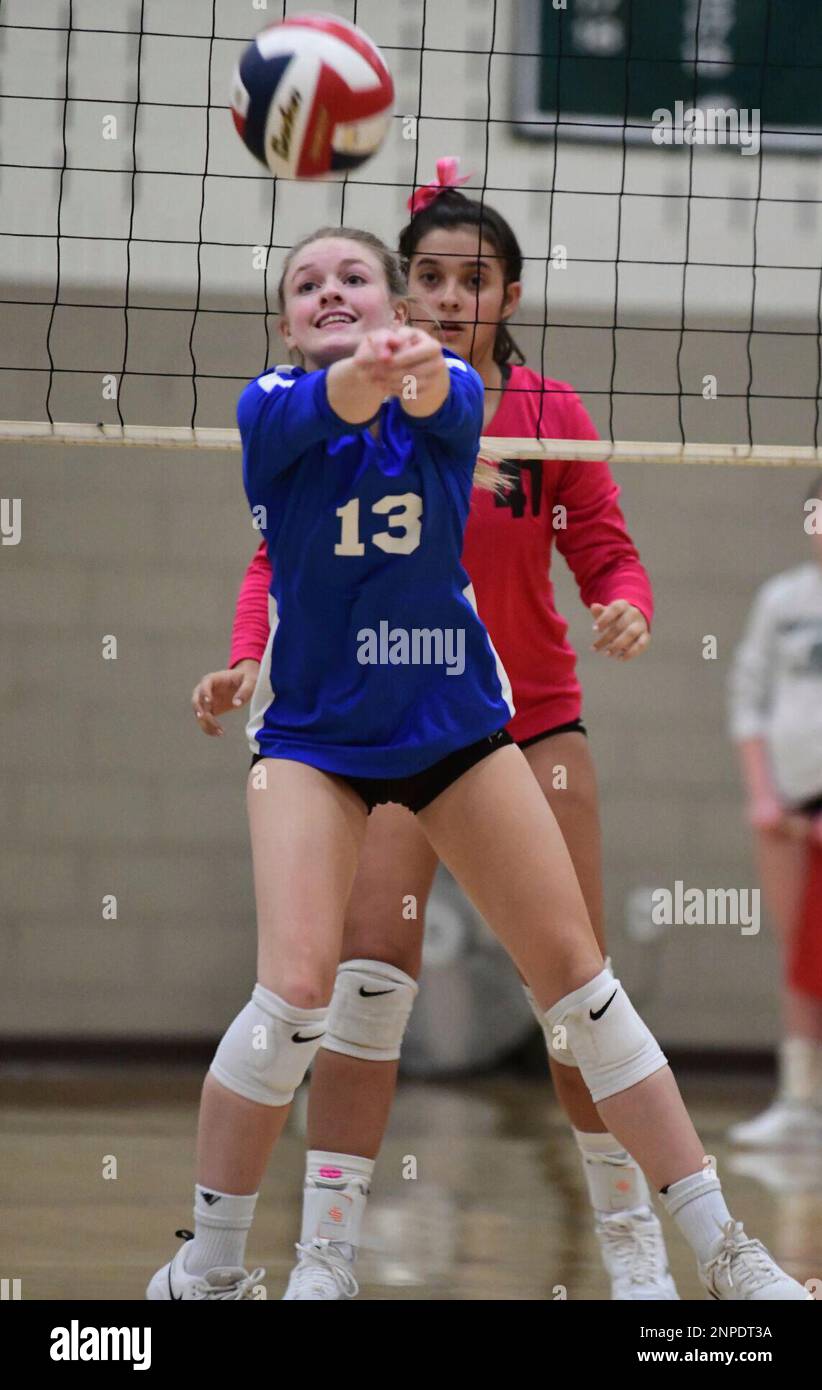 Berlin's Carlyn Hay passes to a teammate in front of North Star's Abby ...
