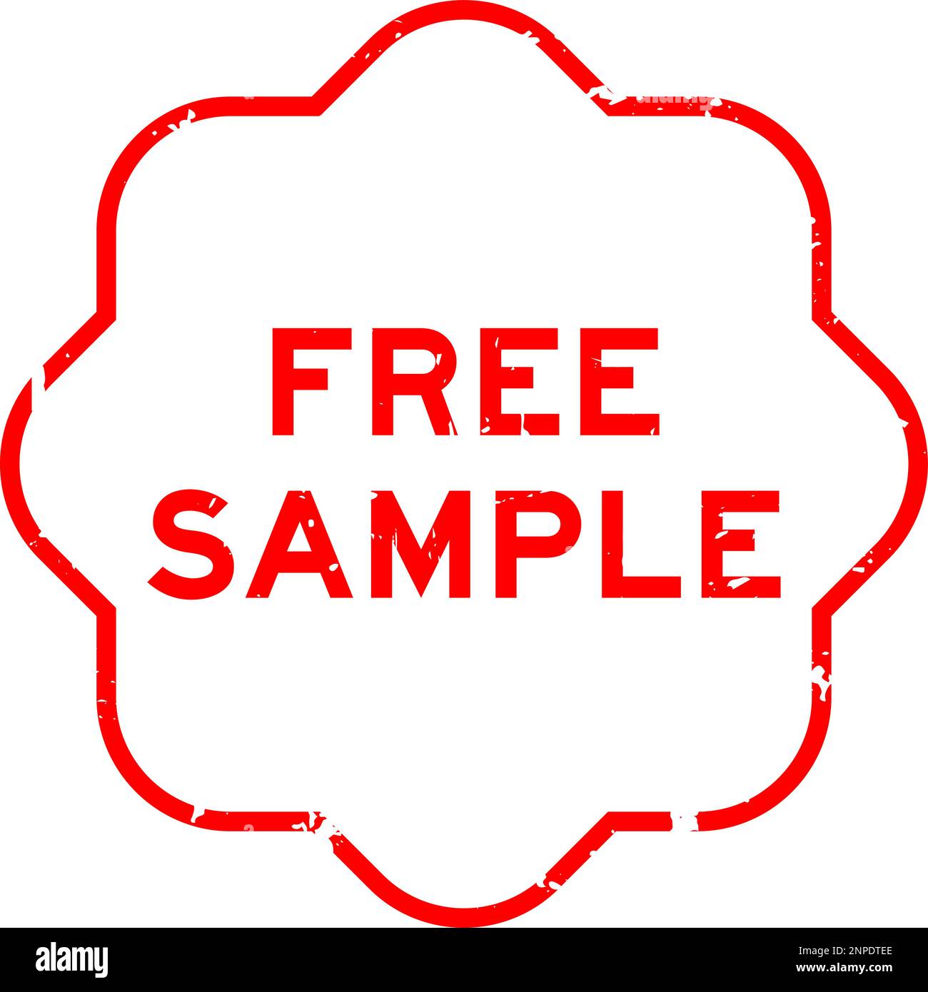 Grunge red free sample word rubber seal stamp on white background Stock ...