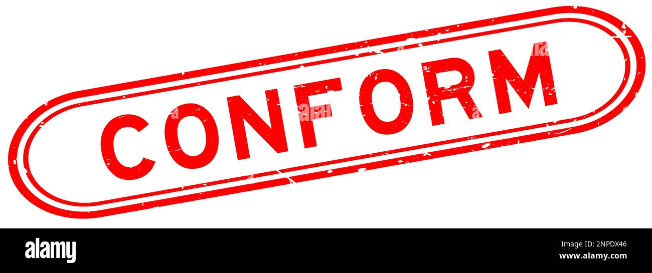 Grunge red conform word rubber seal stamp on white background Stock ...