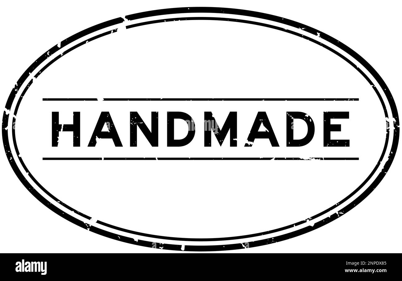 Grunge black handmade word oval rubber seal stamp on white background Stock Vector Image & Art ...