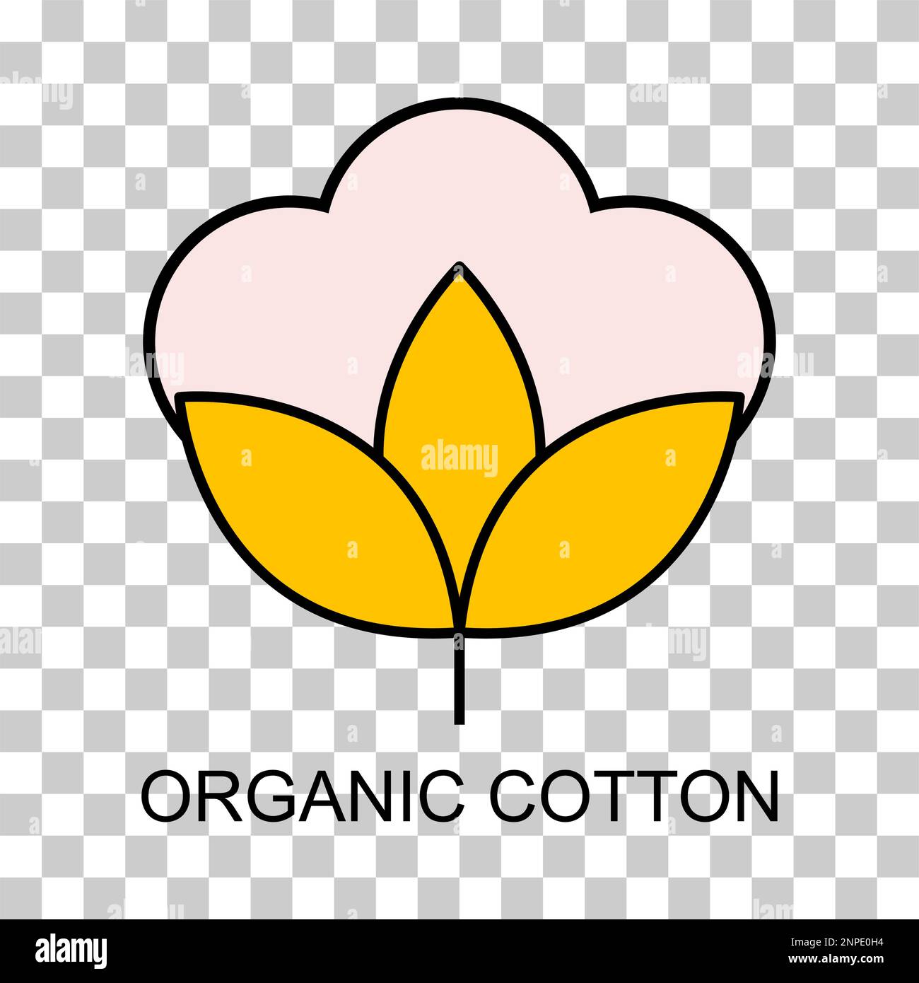 Cotton organic icon, clothing symbol natural symbol, web graphic vector ...
