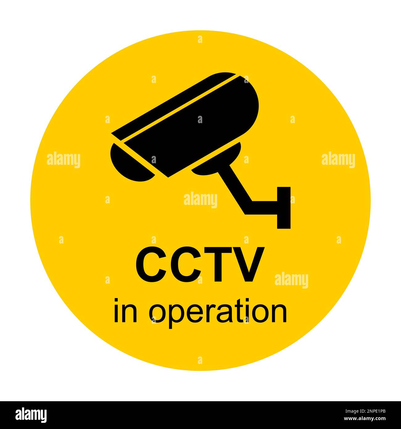 Closed circuit television camera icon, CCTV video protection alert ...