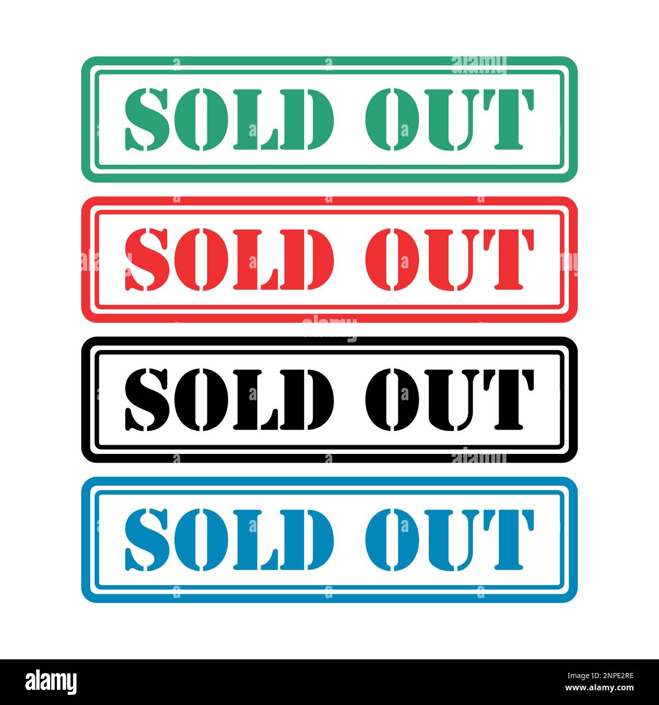 Set of Sold out stamp symbol, label sticker sign button, text banner ...