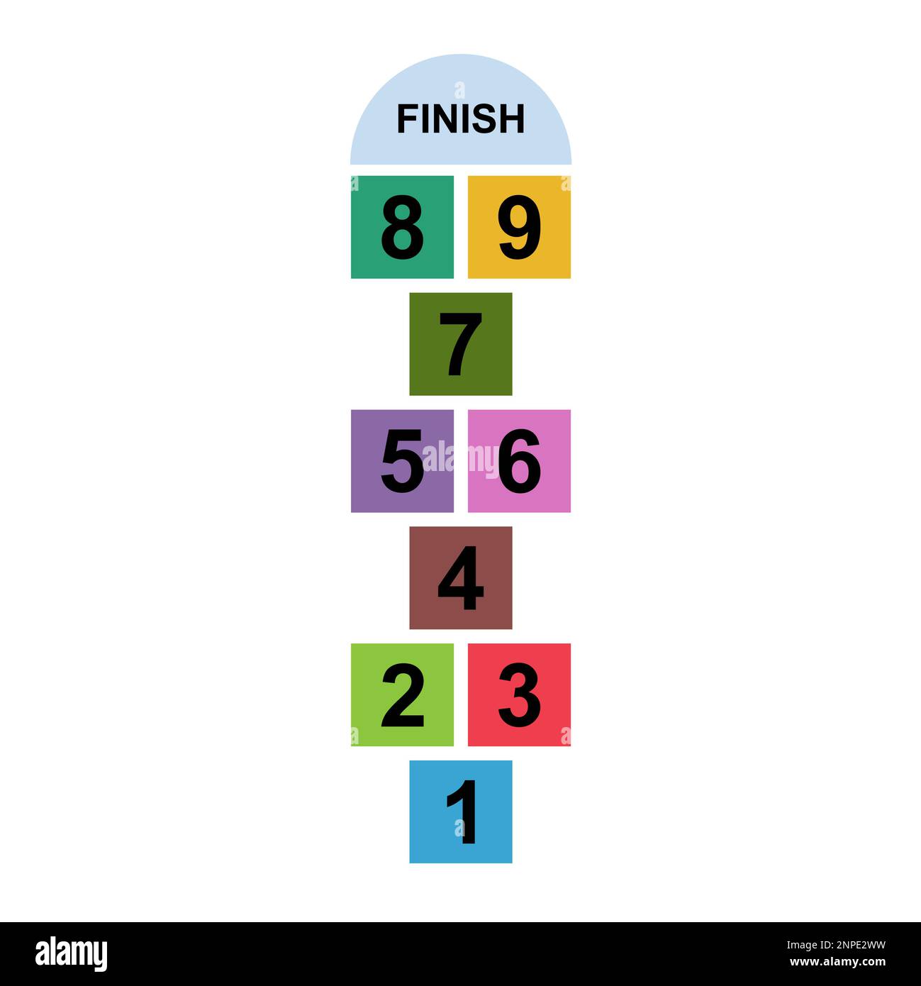 Hopscotch outdoor icon, fun play jump active game kid, street vector ...