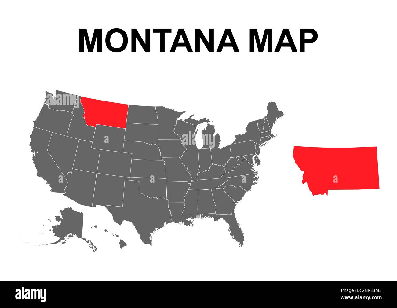 Montana map shape, united states of america. Flat concept icon symbol ...
