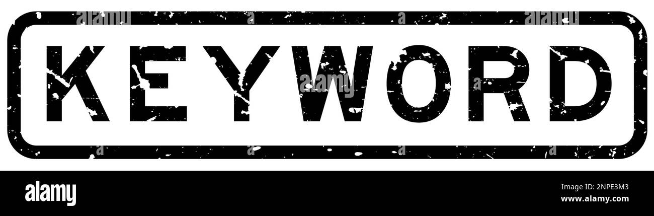 Grunge black keyword word square rubber seal stamp on white background ...