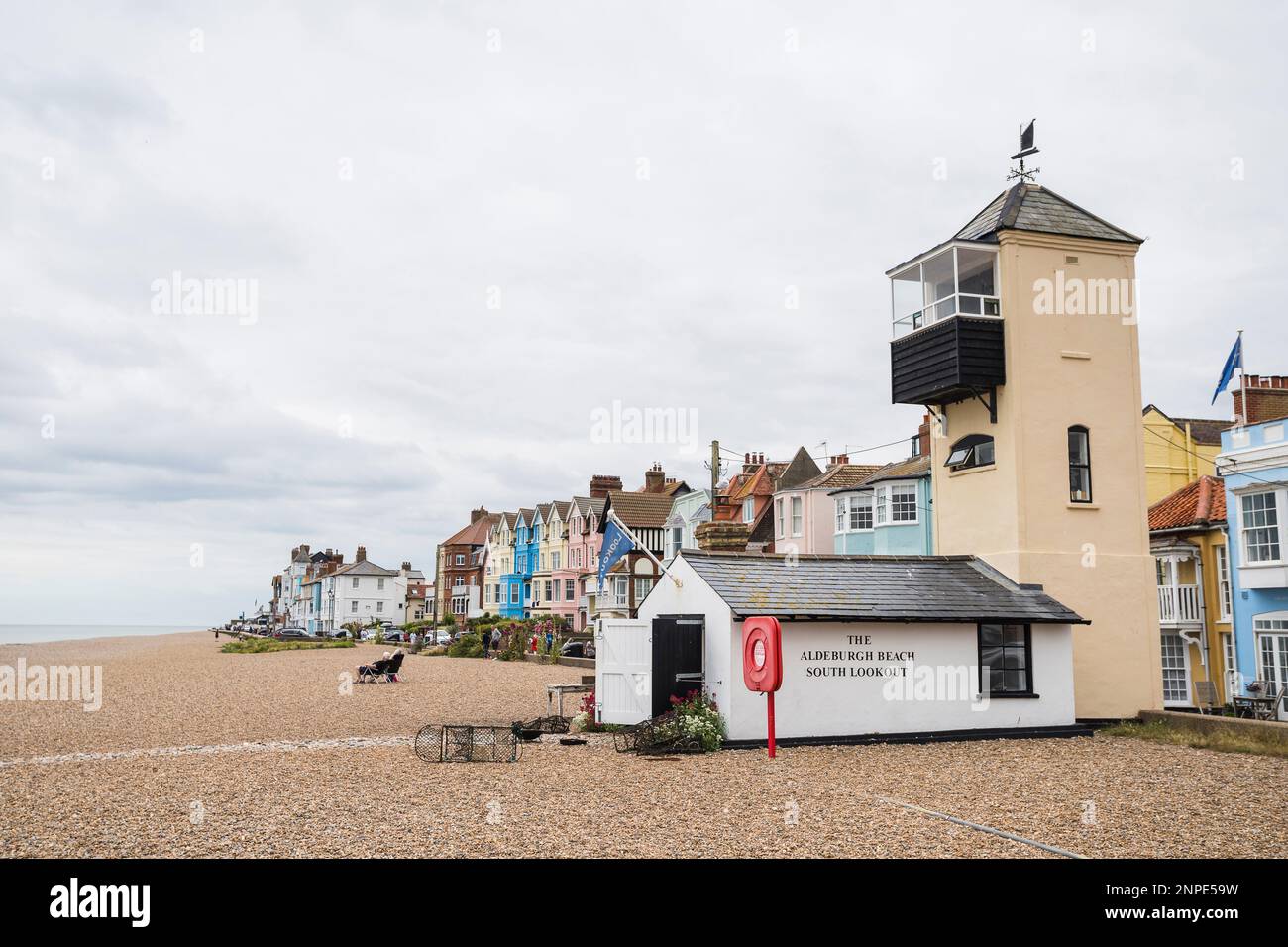 Aldeburgh Beach Lookout seen from the shingle on the Suffolk coast ...