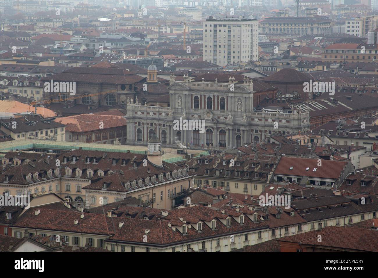 View of Turin from the Mole Antonelliana tower viewing platform, Turin ...