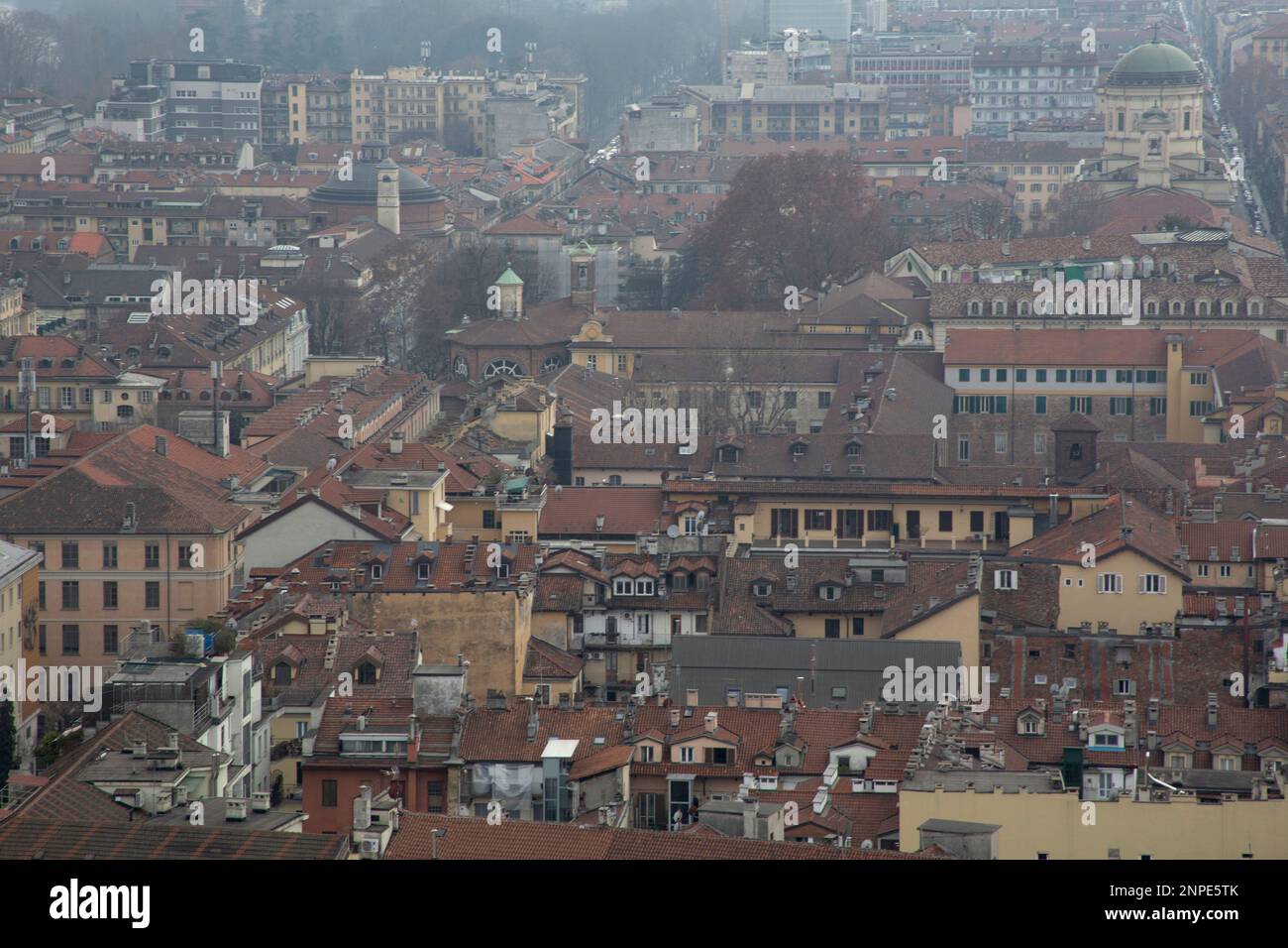 View of Turin from the Mole Antonelliana tower viewing platform, Turin ...