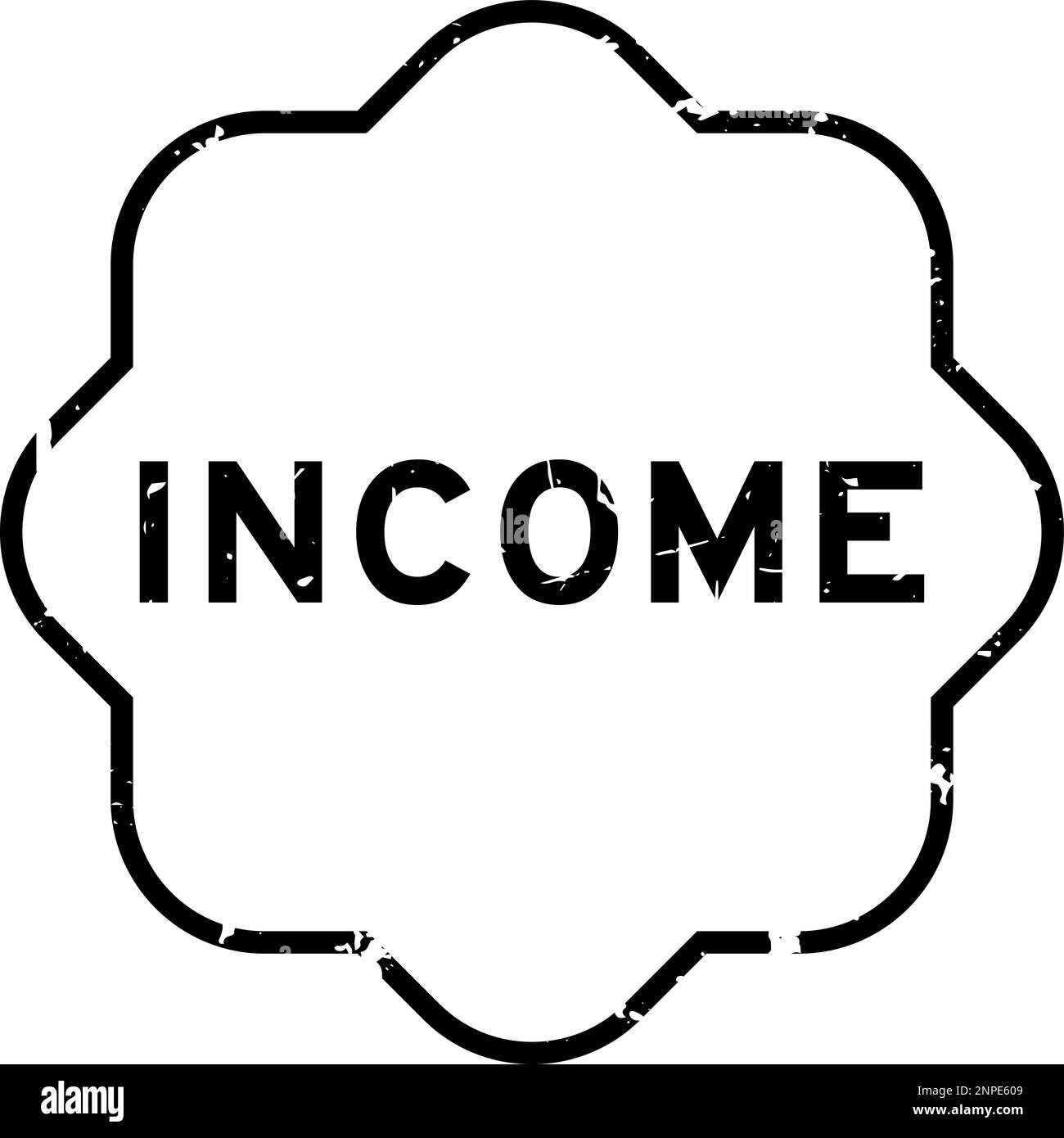 Grunge black income word round seal stamp on white background Stock ...