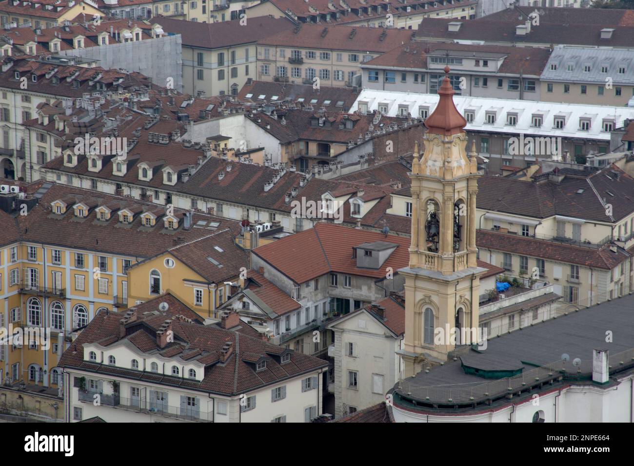 View of Turin from the Mole Antonelliana tower viewing platform, Turin ...