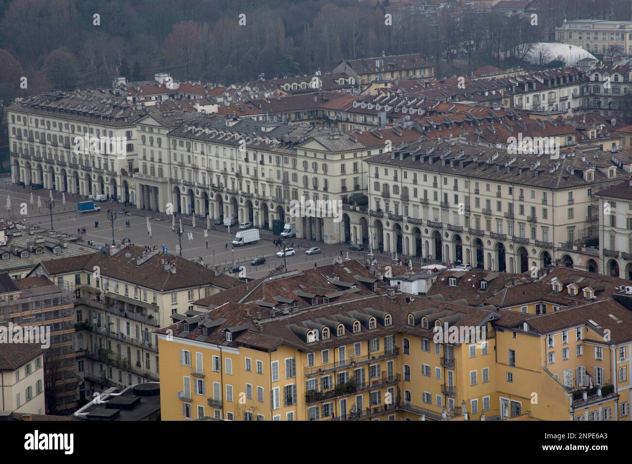 View of Turin from the Mole Antonelliana tower viewing platform, Turin ...