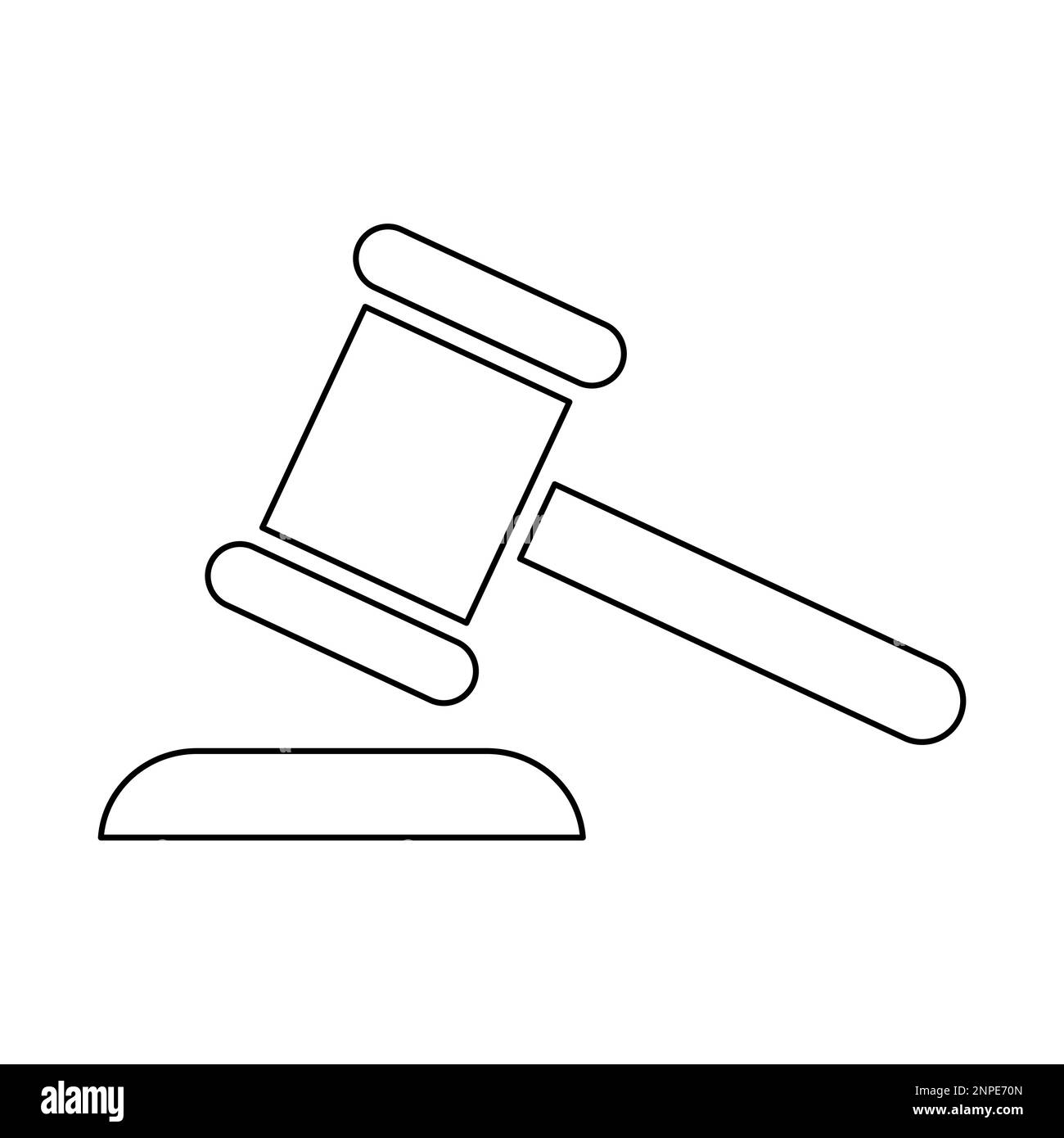 Judge hammer icon, law auction symbol, gavel justice sign vector ...