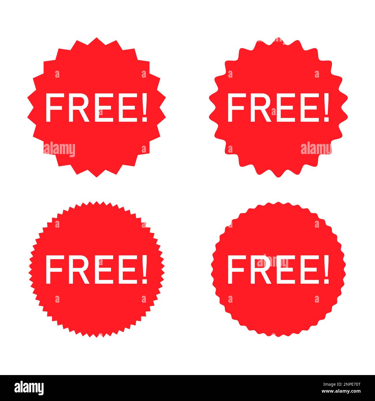 Set of Free web button sign, promotion design label icon, gratis ...